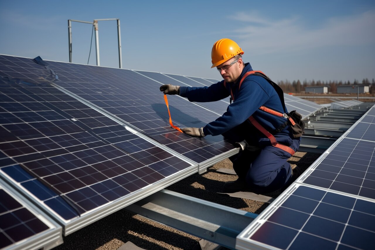 Integration von Lüftungsziegeln bei PV-Anlagen-Installation